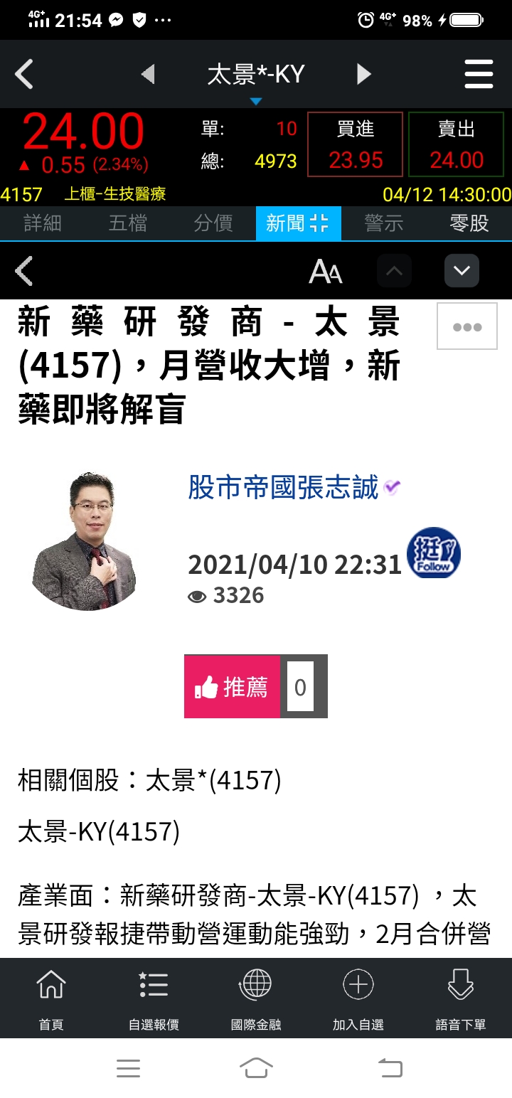 4157 太景*-KY - 營收大增、產業面又有好消息！｜CMoney 股市爆料同學會