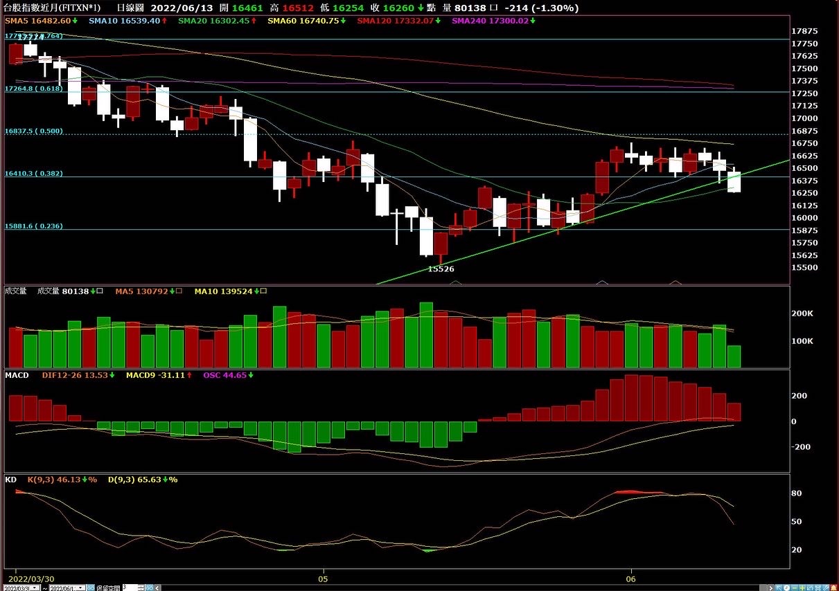 TWA00 加權指數 - 2022/6/13 盤前文(6...｜CMoney 股市爆料同學會