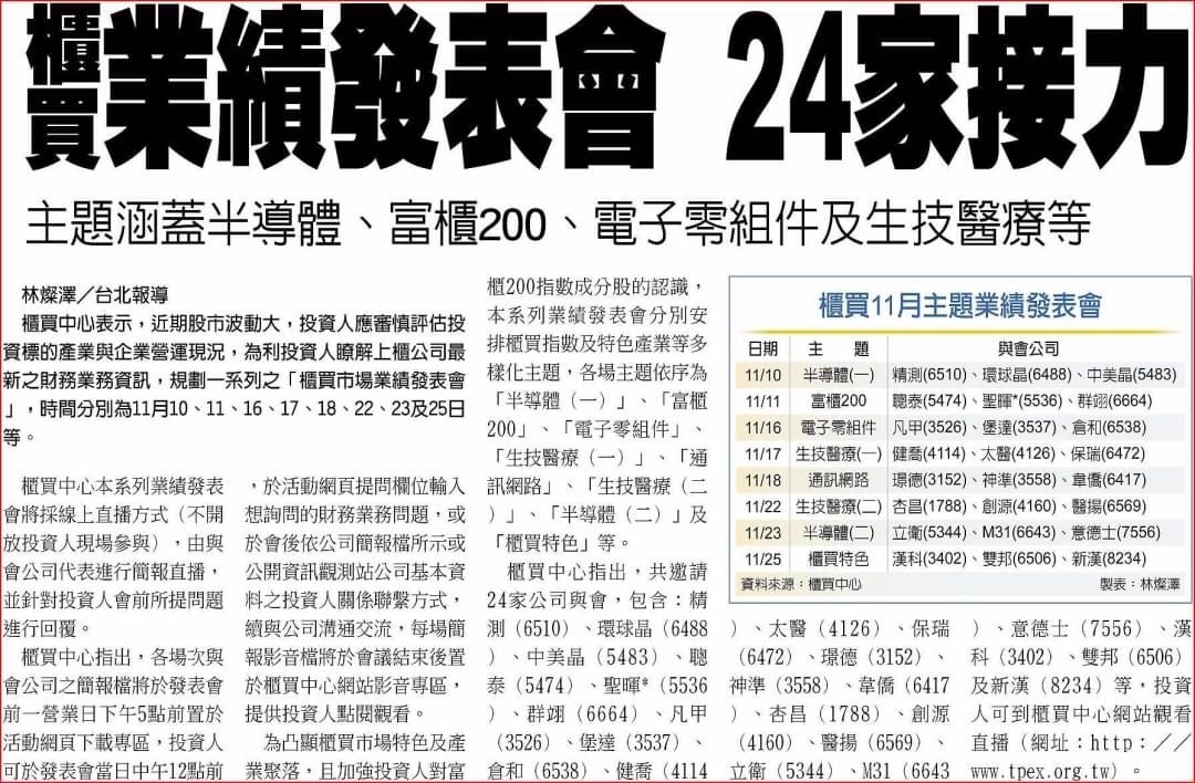 6472 保瑞 - 櫃買市場11月業績發表會｜CMoney 股市爆料同學會