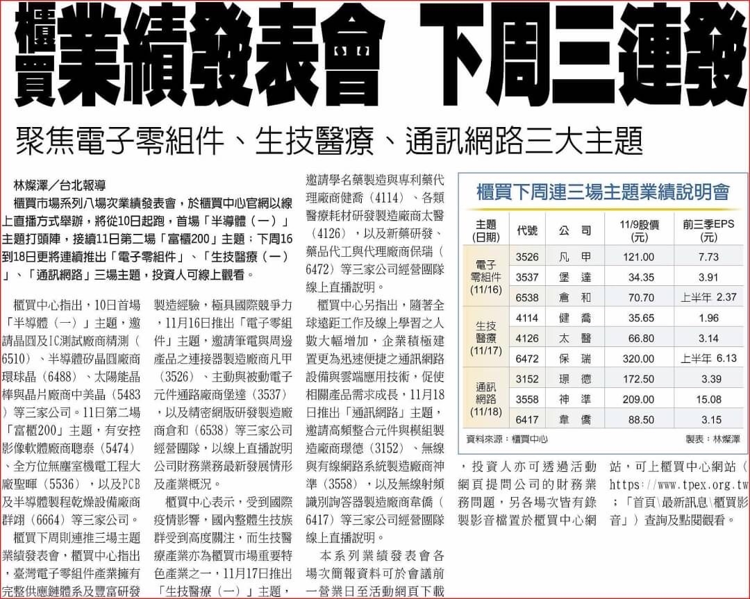 6472 保瑞 - otc下週業績發表會｜CMoney 股市爆料同學會