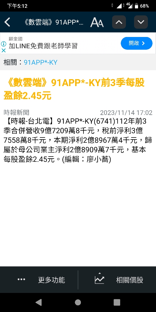 6741 91APP*-KY - 非常棒的獲利，明天看你的了｜CMoney 股市爆料同學會