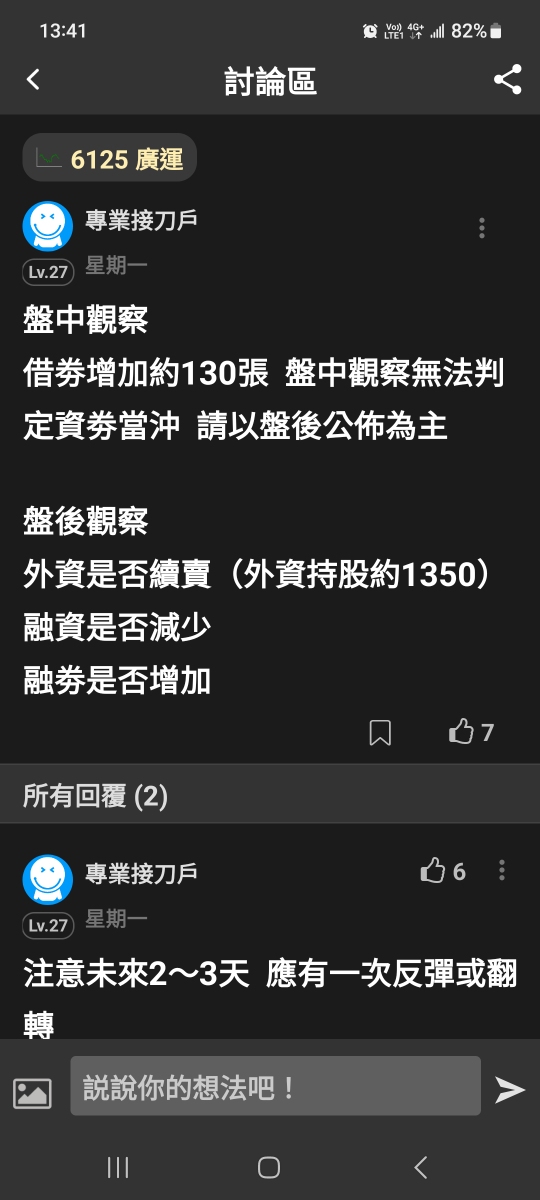 6125 廣運 - 盤中觀察 借劵增加約20張 ...｜CMoney 股市爆料同學會