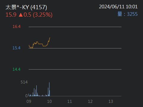 太景*-KY(4157) - 今日股價走勢+太景*-KY討論區